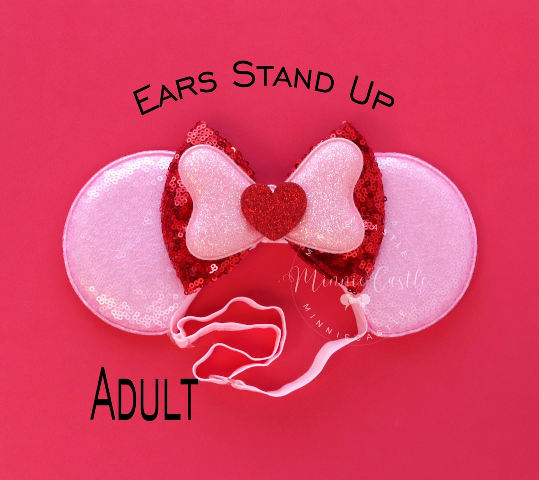 Valentines Day Sequin Mouse Ears, Adult Mickey Ears Elastic Headband by ...