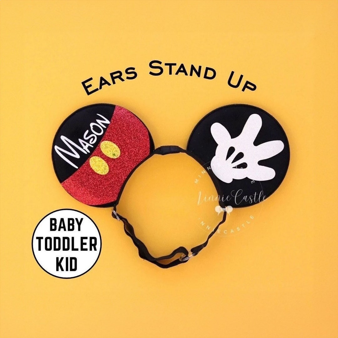 Mickey Ears With Elastic Headband, Toddlers and Boy Mickey Ears, Mickey ...