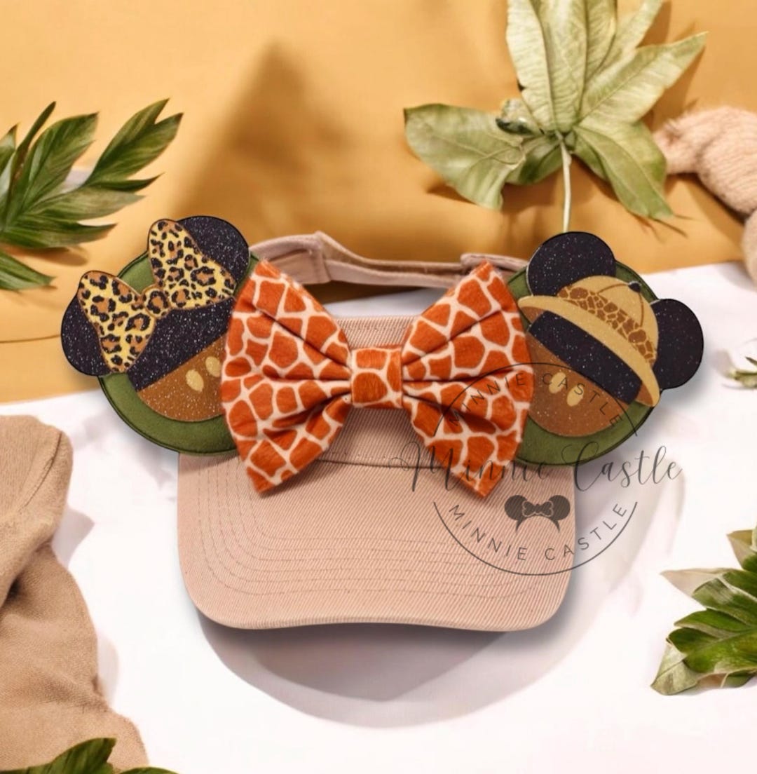 Mickey Ears Giraffe Visor, Safari Tour Mouse Ears Cap Adults & Kids by ...