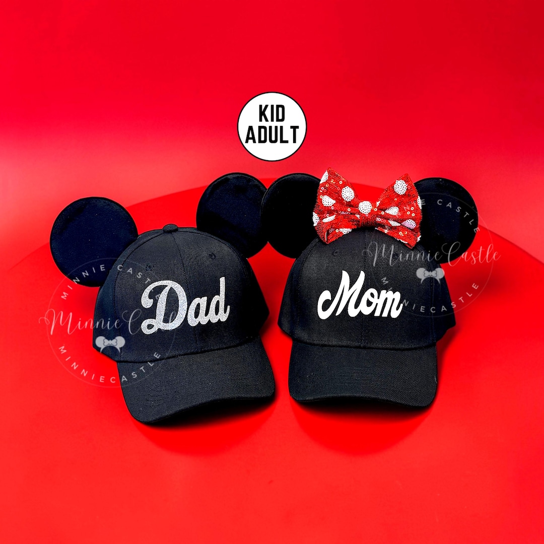Custom Mickey Ears Hat, Mom & Dad Mouse Ears Hat, Personalized Minnie ...