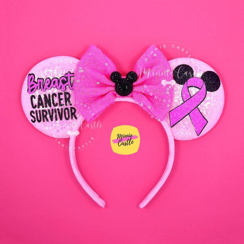 Breast Cancer Awareness Mickey Ears, Custom Ears Headband by Minnie ...
