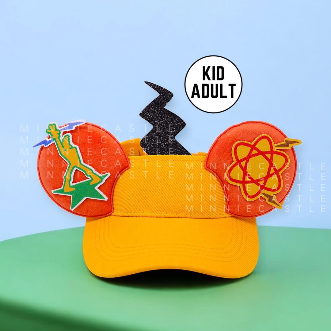 Electric Yellow Visor for Boys, Powerline Mouse Ears Visor, Mickey Ears ...
