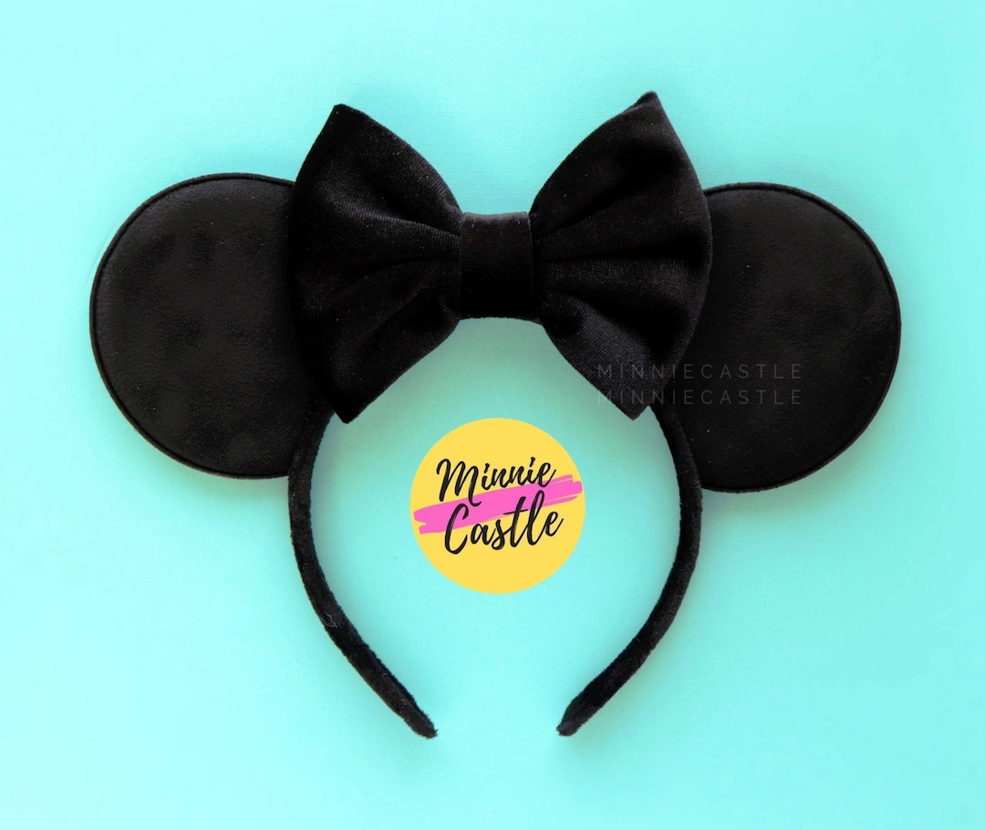 Mickey Ears, Black Mickey Ears, Velvet Bow Mouse Ears, Minnie Ears ...