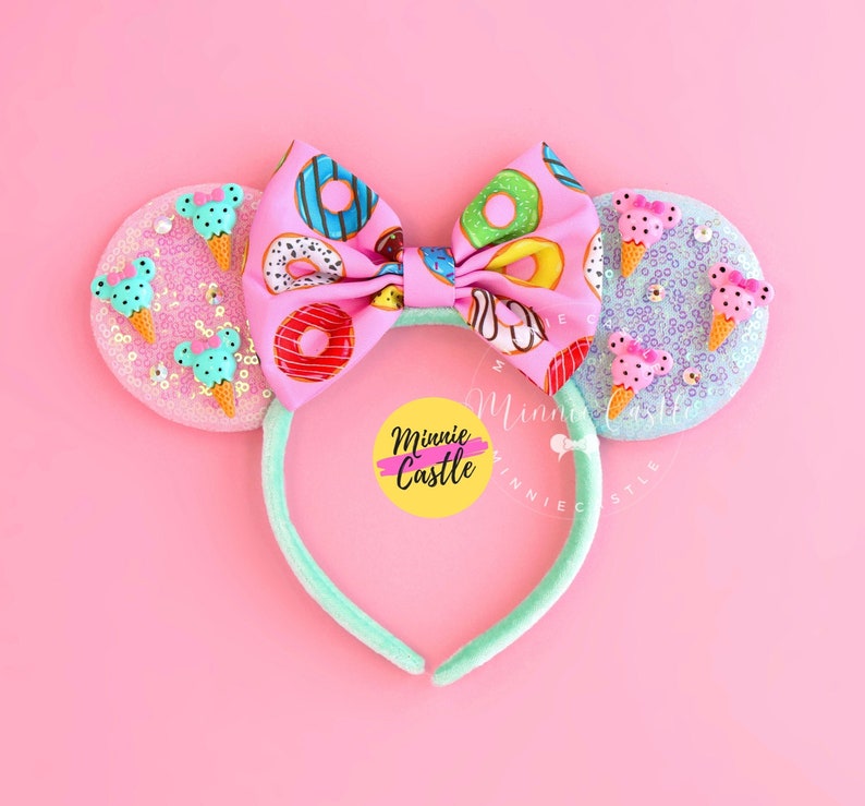 Minnie Ice Cream Mouse Ears, Mickey Ears, Donut Mouse Ears, Mickey ...