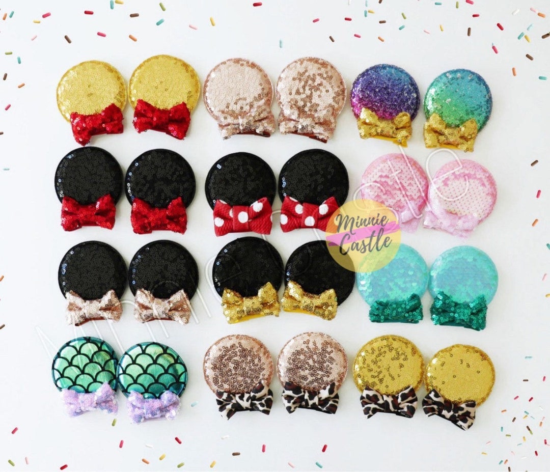 Mickey Ears Hair Clips, Minnie Ears, Mouse Ears, Mouse Ears Hair Clips ...