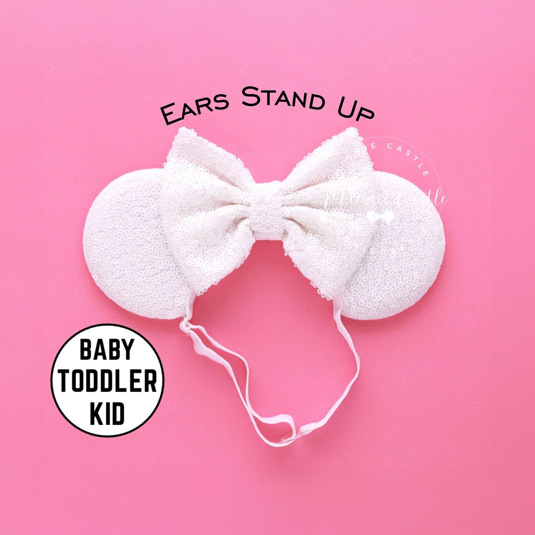 White Mickey Ears, Toddler Minnie Ears, Baby Mouse Ear, Minnie Ears ...