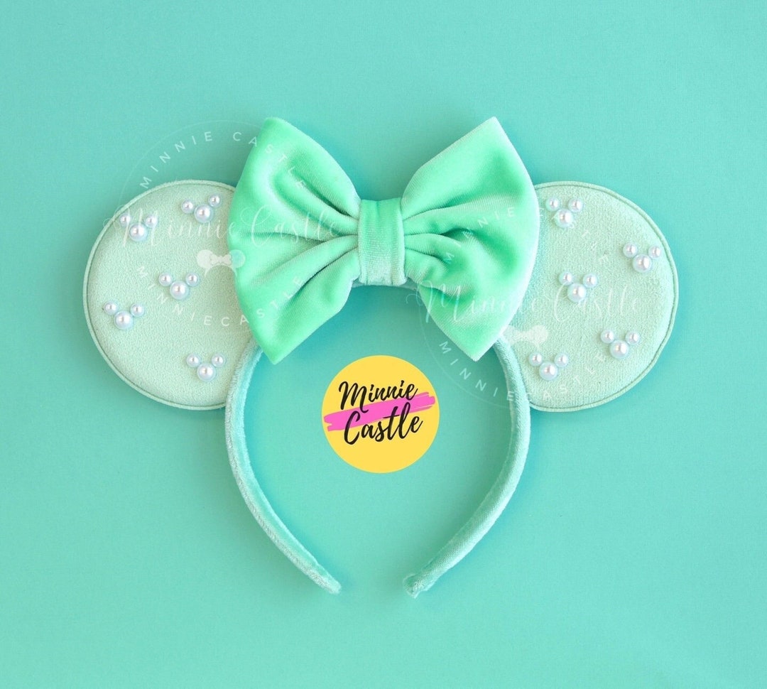 Mickey Pearl Mouse Ears, Mickey Ears, Mint Mickey Ears, Mint Green ...