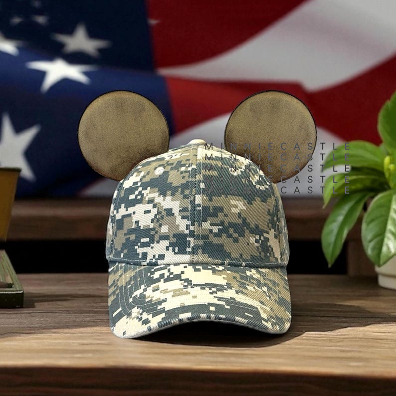 Camo Mouse Ears Hat, Mickey Ears, Army Camouflage Military Minnie Ears ...