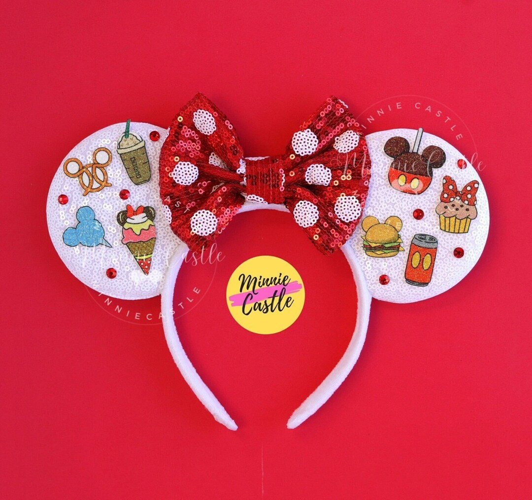 Mickey & Minnie Snacks Mouse Ears Headband, Donut Mickey Ears, Magical ...