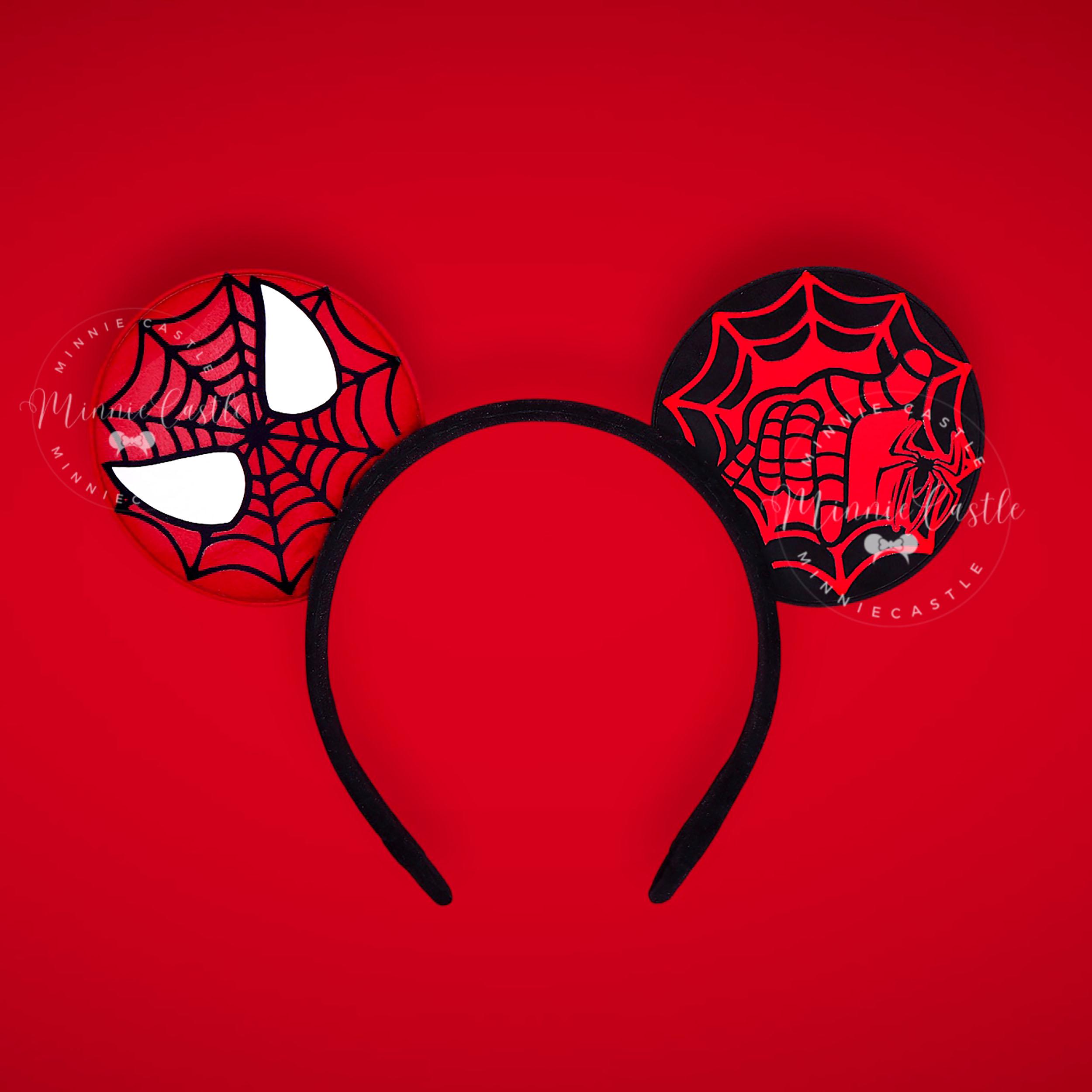 Spider Hero Mouse Ears, Black & Red Mickey Ears, Super Hero Minnie Ears ...