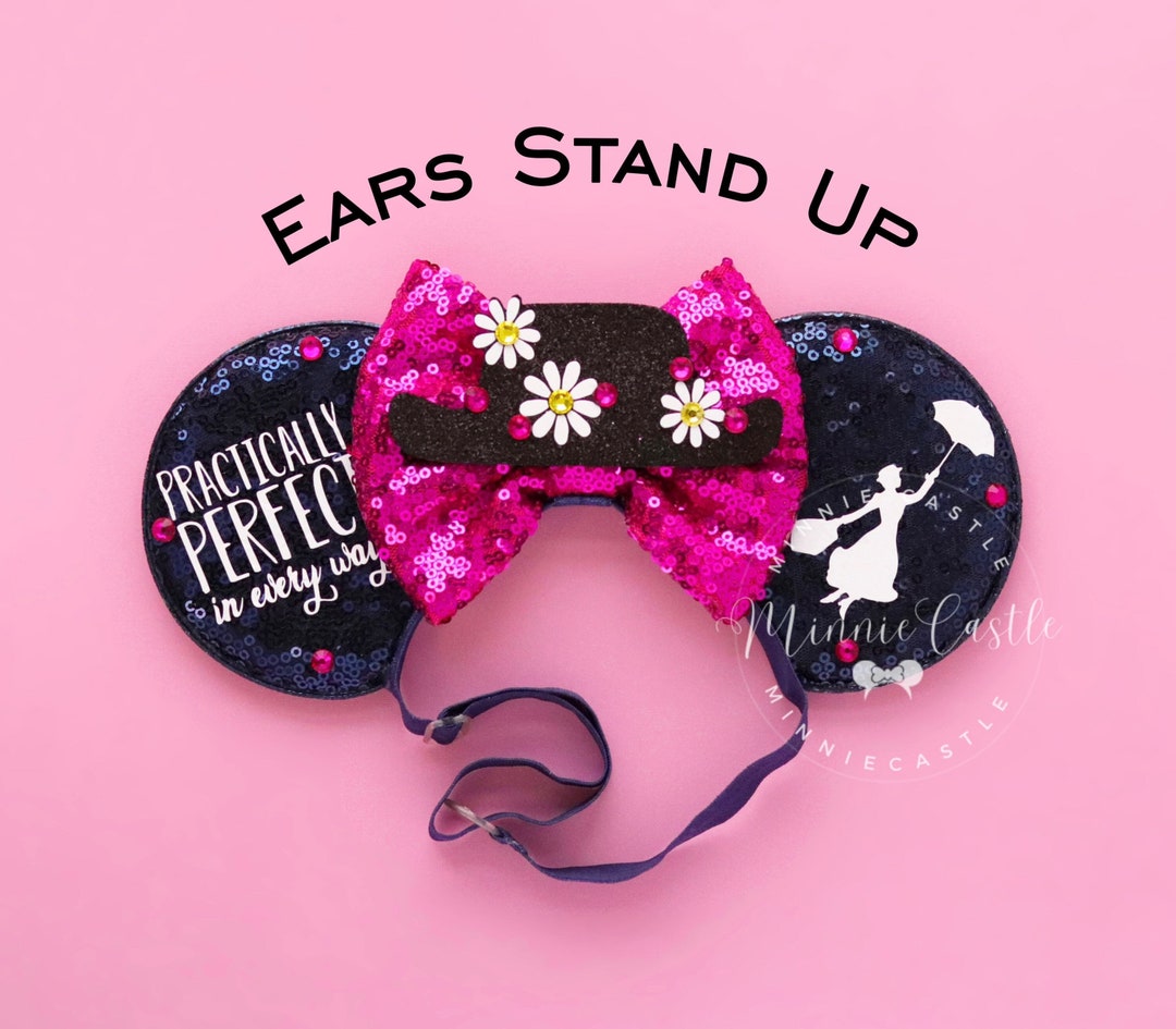 Mary Pop Ears, Minnie Ears, Mary Pop Mickey Ears, Mouse Ears, Mickey ...