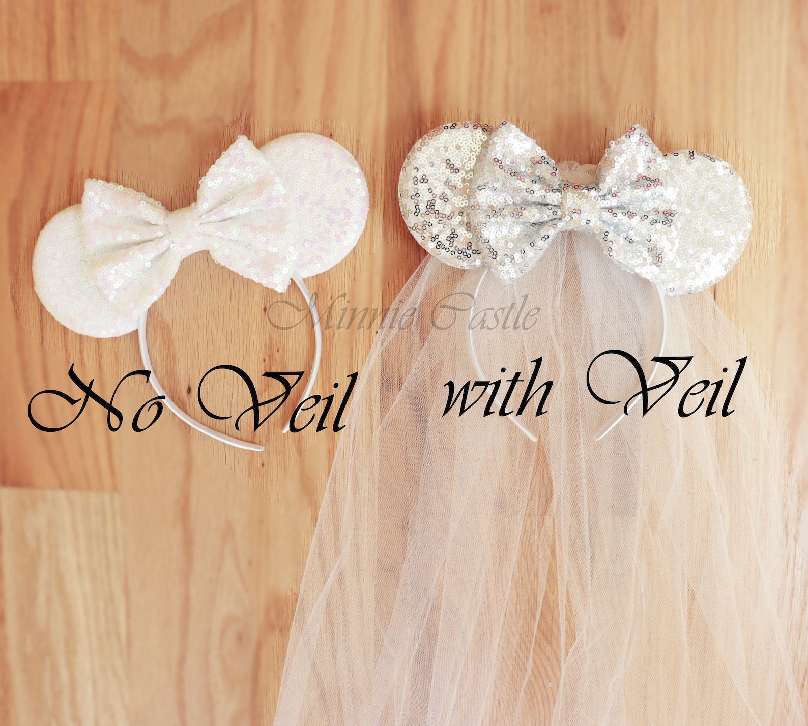 Bride Minnie Ears, Bride Mickey Ears With Veil , Bride Ears, White ...
