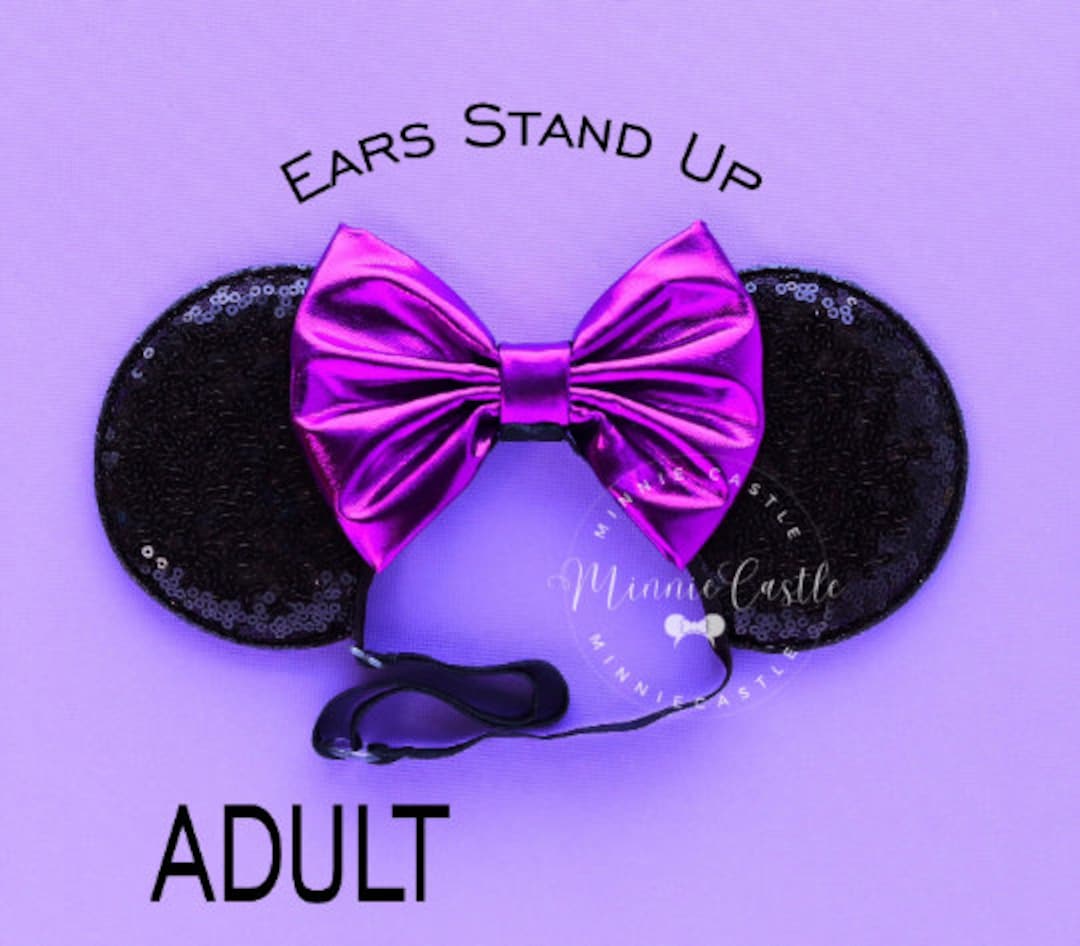 Minnie Ears, Purple Mickey Ears Elastic Headband, Adult Women Mouse ...
