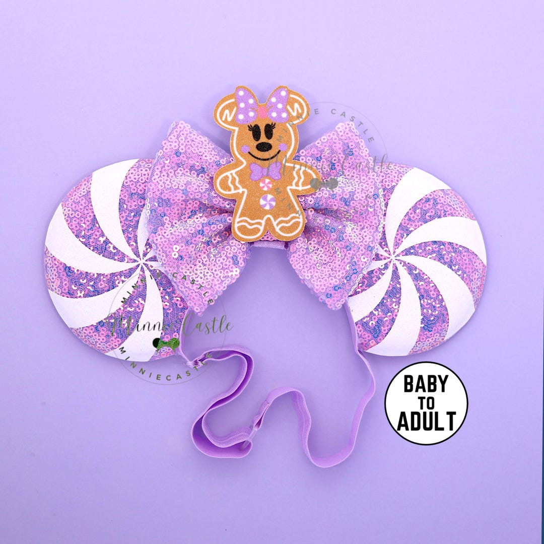 Light Purple Gingerbread Mickey Ears, Candy Candy Baby Toddler Minnie ...
