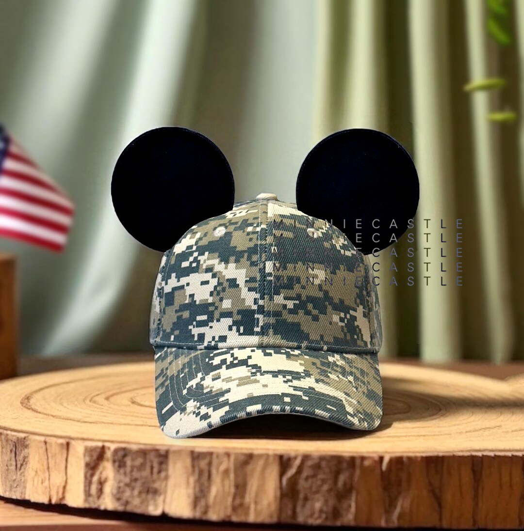 Mouse Ears Camo Army Hat, Mickey Ears, US Camouflage Military Digital ...
