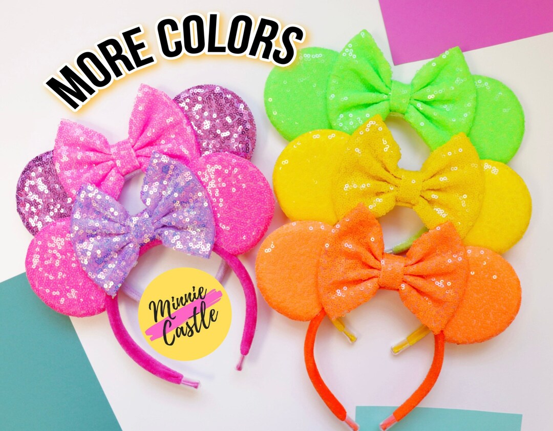 Neon Mouse Ears, Mickey Ears, Minnie Ears, Neon Mickey Ears Headband ...