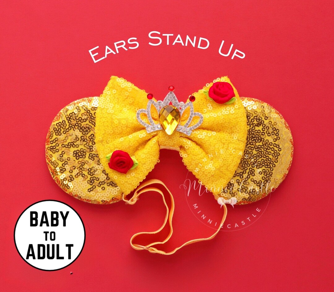Belle Ears, Belle Mickey Ears, Beauty and the Beast Ears, Princess ...