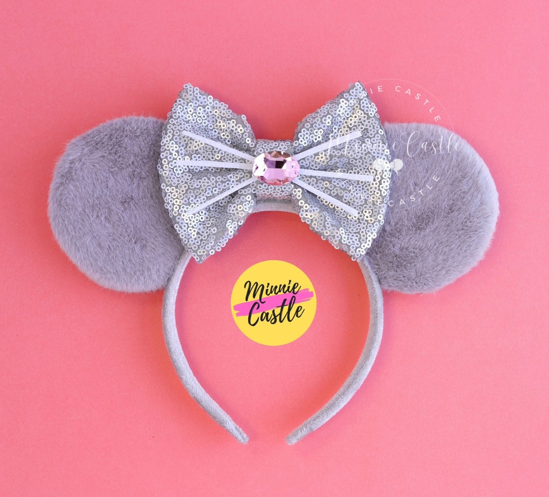 Remy Mouse Ears, Gray Fur Mickey Ears, Minnie Ears, Mouse Ears Headband ...
