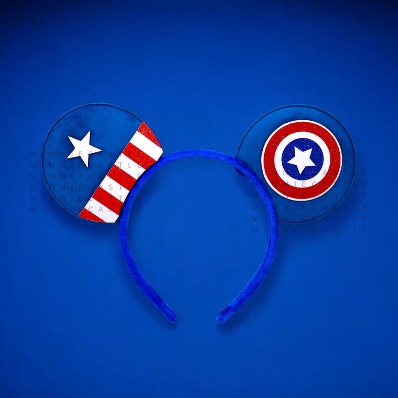 Super Hero Captain USA Ear, Mickey Ears, Boy Mickey Ears, Men Mouse ...