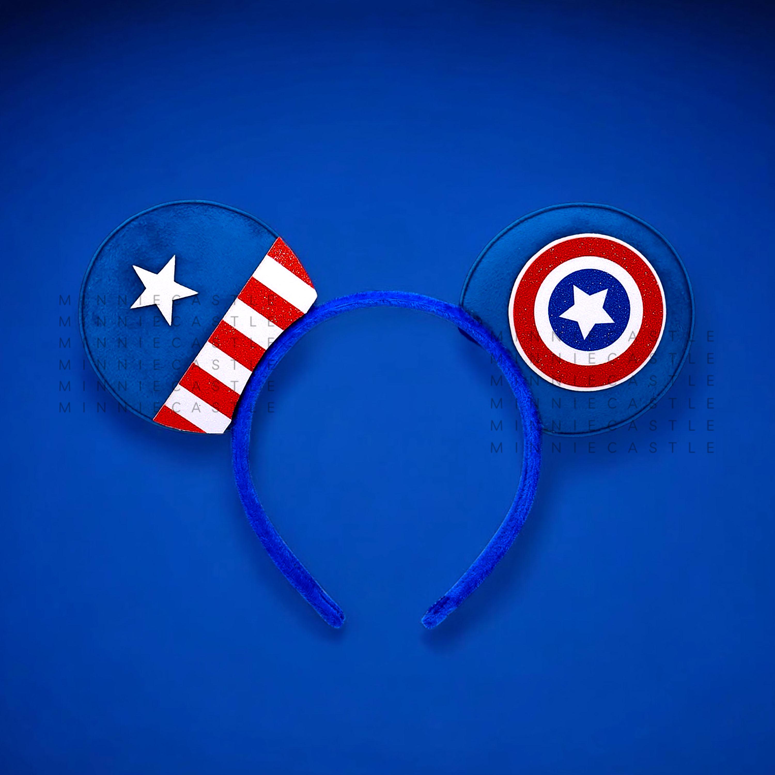 Super Hero Captain USA Ear, Mickey Ears, Boy Mickey Ears, Men Mouse ...