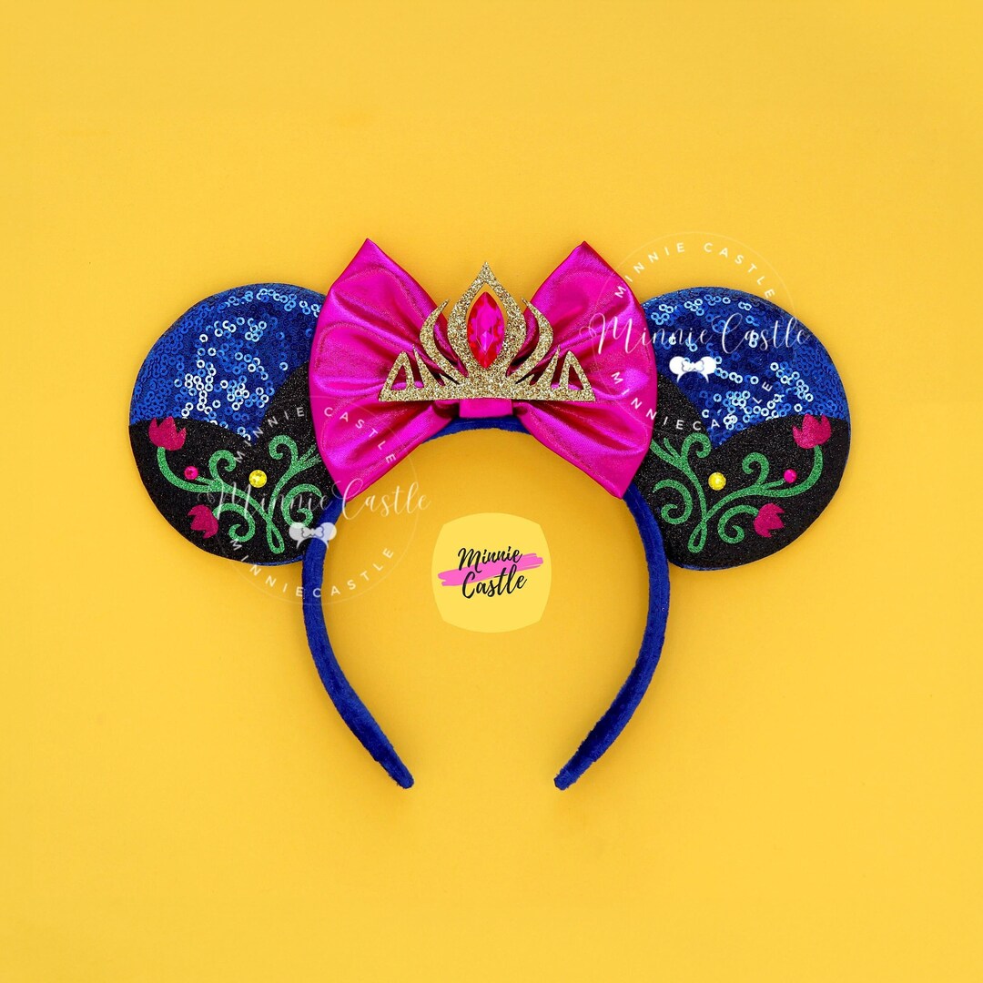 Anna Mouse Ears, Mickey Ears, Ice Queen Minnie Ears, Princess Mouse ...