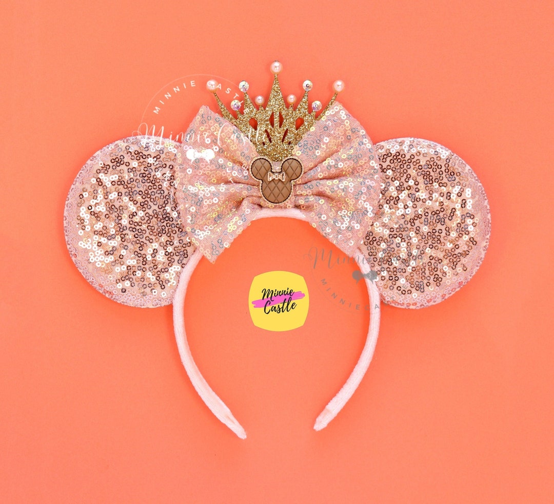 Rose Gold Minnie Mickey Crown Mouse Ears, Rose Gold Mouse Ears Mickey ...