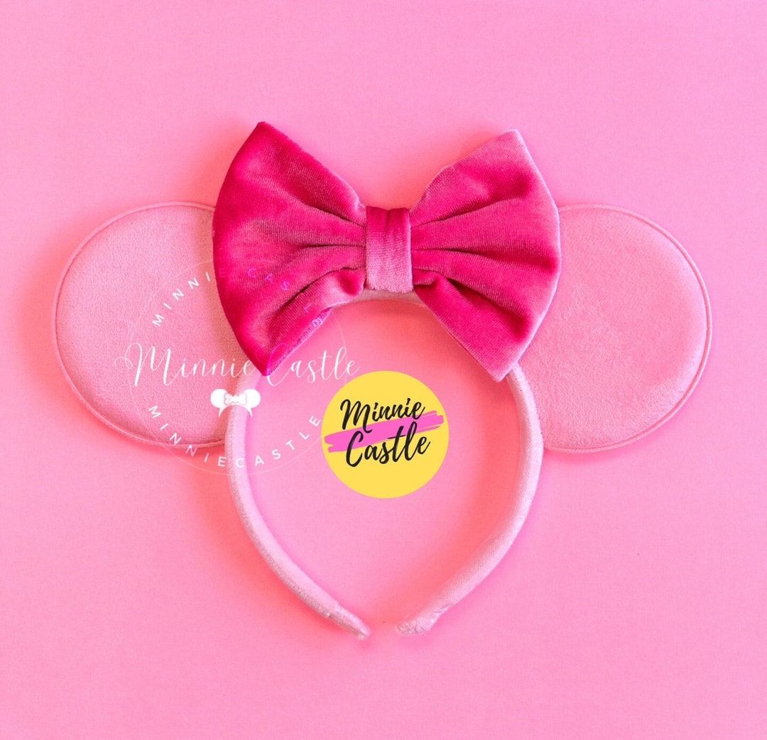 Mickey Ears, Pink Minnie Ears Pink Bow Mouse Ears, Minnie Ears, Mouse ...