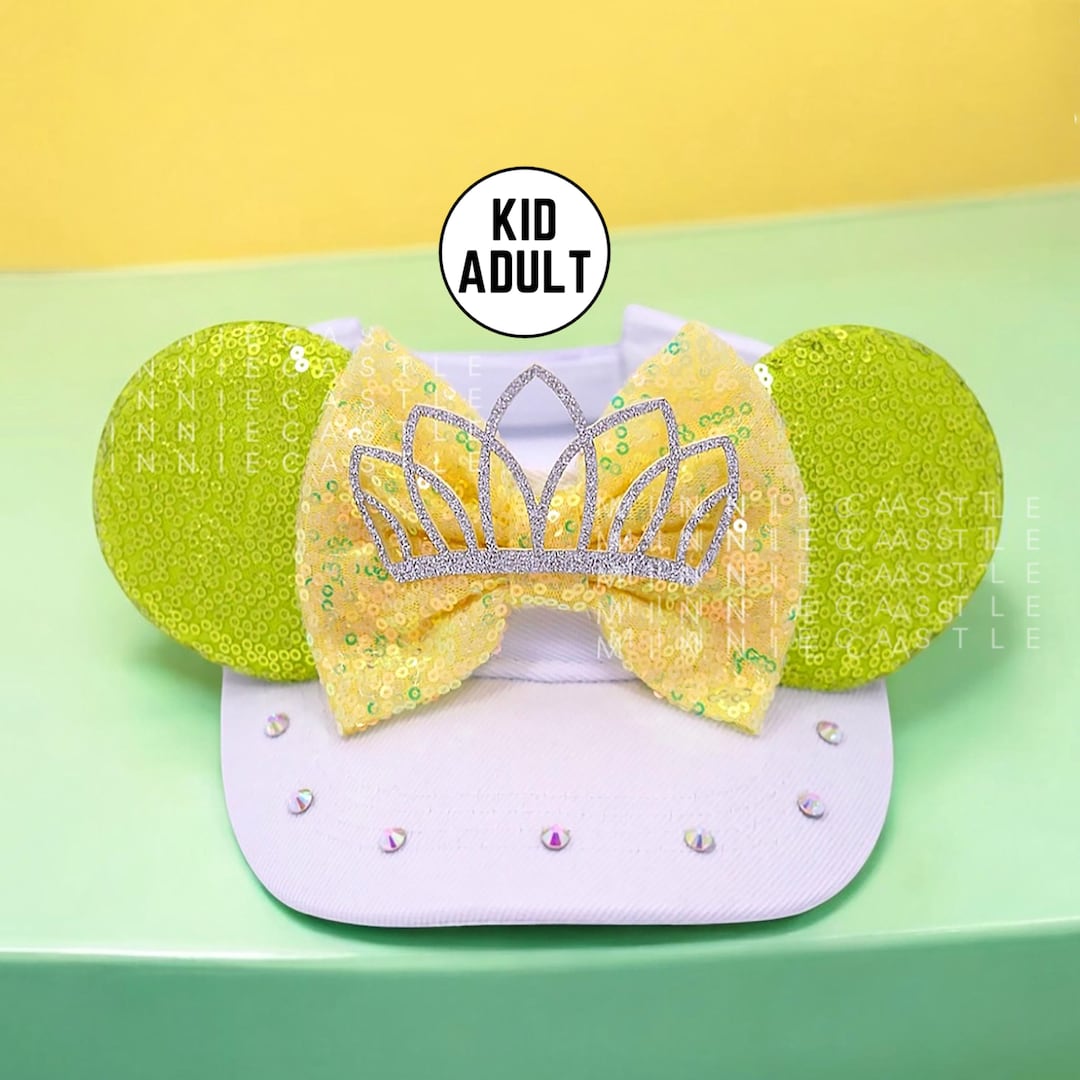 Mickey Ears Princess & Frog Visor, Mouse Ears Hat With Crown, Mickey ...