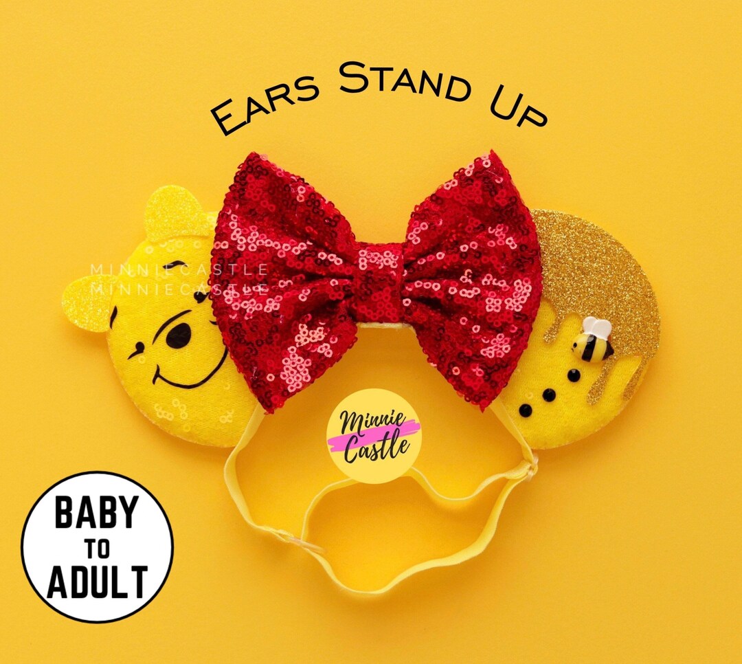 Pooh Bear Ears, Pooh Honey Mickey Ears, Toddler Mickey Ears, Baby Mouse ...