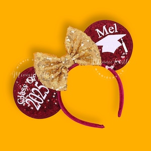 Graduation Mickey Ears, Senior Minnie Ears, 2026 Graduation Hat Mouse ...