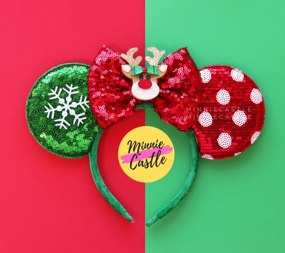 Rudolph Christmas Ears, Mickey Ears, Holiday Reindeer Minnie Headband ...