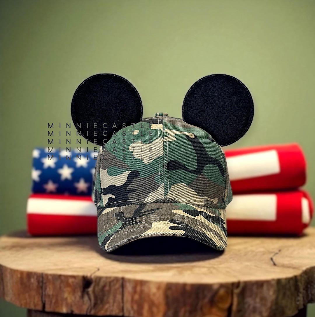 Camo Mouse Ears Hat, Mickey Ears, Army Camouflage Military Minnie Ears ...
