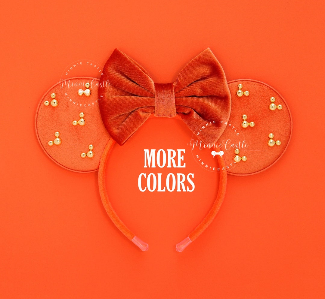 Orange Mickey Ears, Mickey Ears, Gold Minnie Charm Mouse Ears, Minnie ...