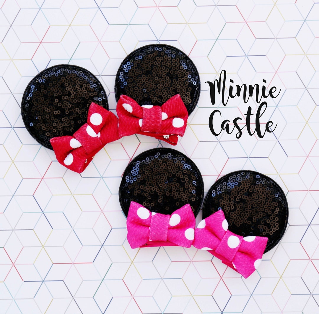 Mickey Hair Clips, Mickey Ears, Mickey Ears, Mouse Ears Hair Clip ...