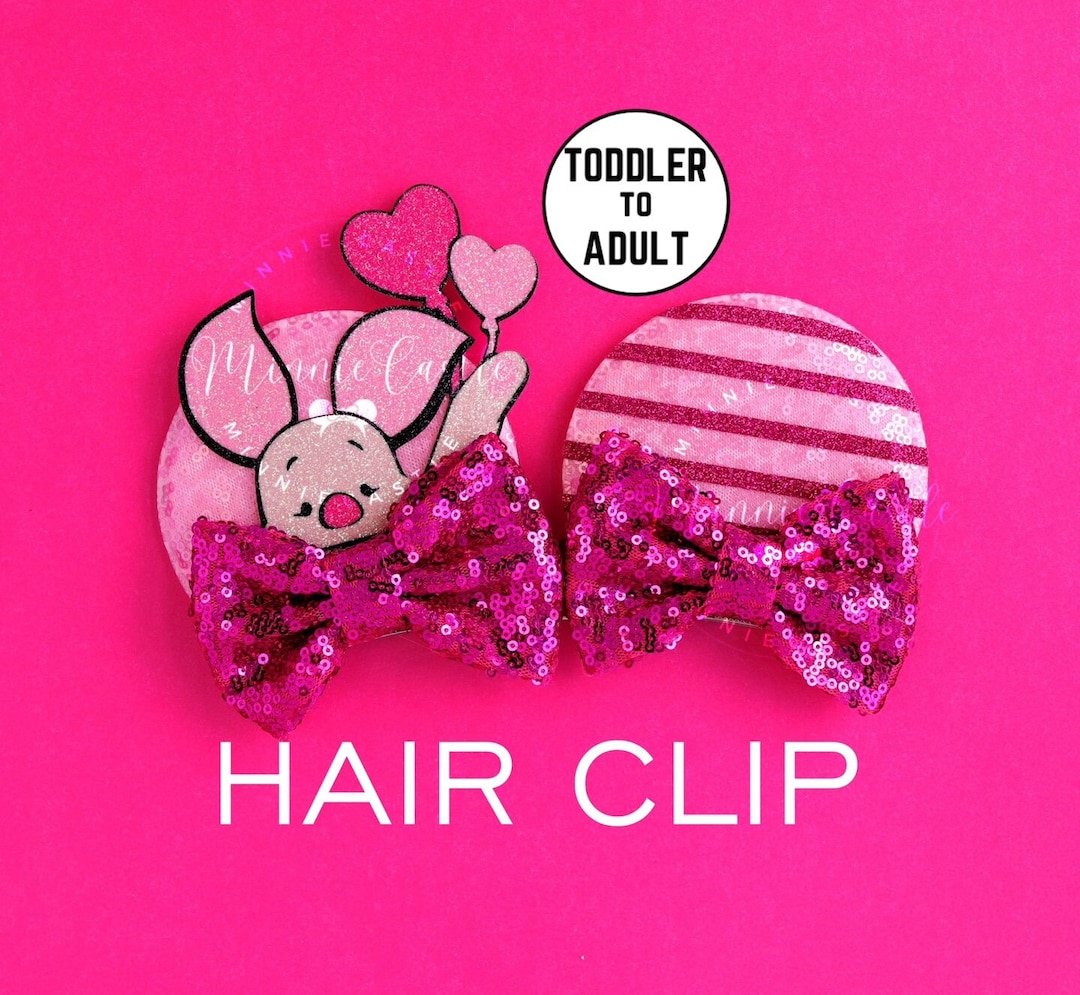 Pink Pig Mickey Ears, Mickey Ears Hair Clips, Minnie Ears, Honey Pooh ...