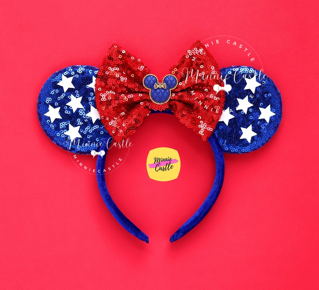 4th of July Mickey Ears, Mickey Ears, Patriotic Minnie Ears, American ...