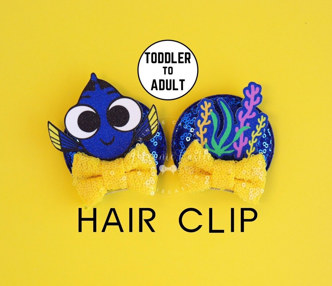 Dory Mickey Ears Hair Clips, Mickey Ears, Finding Fish Ears, Minnie ...