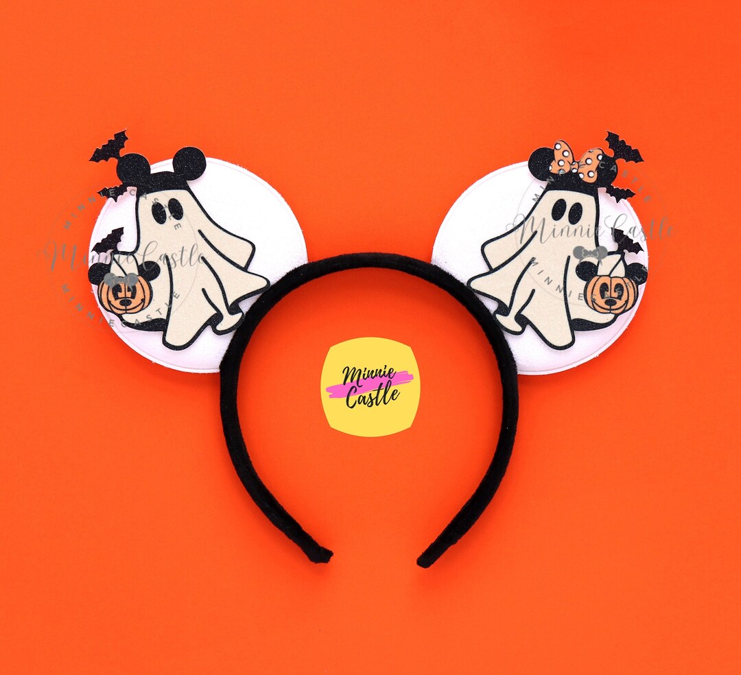 Ghost Mouse Ears, Halloween Mickey Ears for Boys & Men, Minnie Ears ...