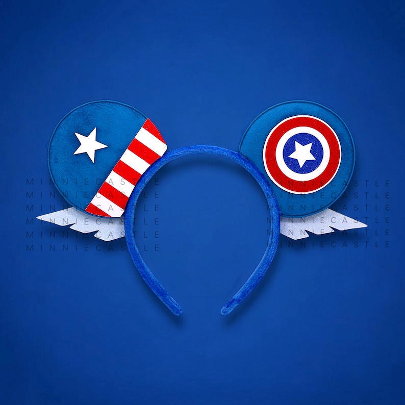 Super Hero Captain USA Ear, Mickey Ears, Boy Mickey Ears, Men Mouse ...