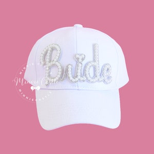 Bride Hat, Bride Baseball Hat, Bride Gift, White Pearl Bride Baseball ...