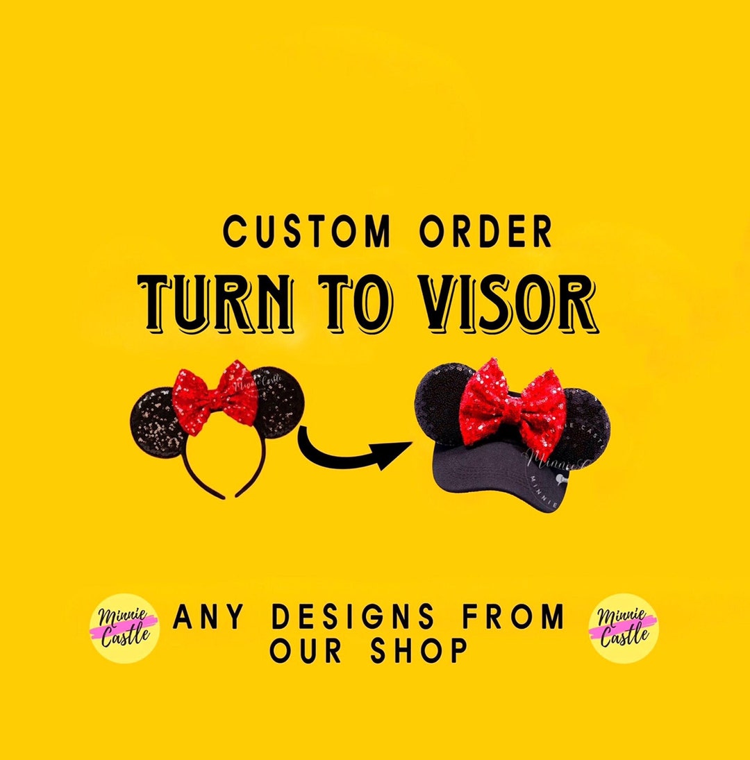 Custom Mouse Ear Visors, Mickey Ears, Minnie Ears Visor, Turn Our Mouse Ear Design Into a Visor ...