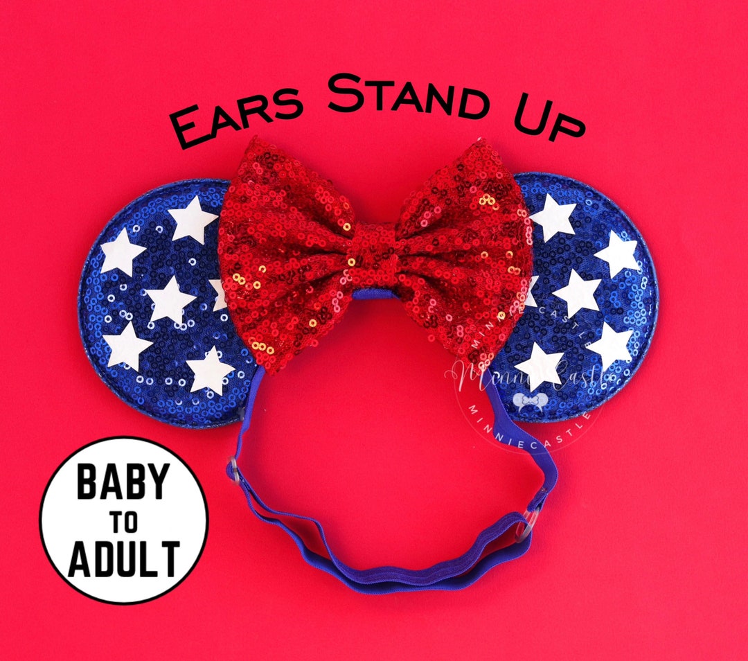 4th of July Mickey Ears, Mickey Ears, American Flag Mouse Ears, Minnie ...