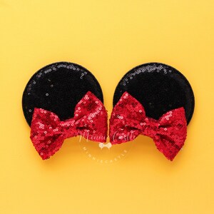 Minnie Ears Hair Clips, Mickey Ears, Mouse Ears Hair Clips, Minnie Hair ...