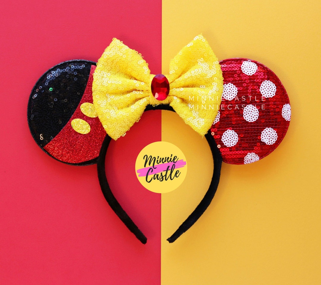 Red White Polka Dot Mickey Ears, Minnie Ears, Mickey Pants Mouse Ears ...