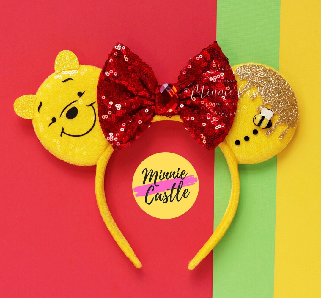 Honey Pooh Bear Ears, Mickey Ears, Bear Mickey Ears, Minnie Ears, Mouse ...