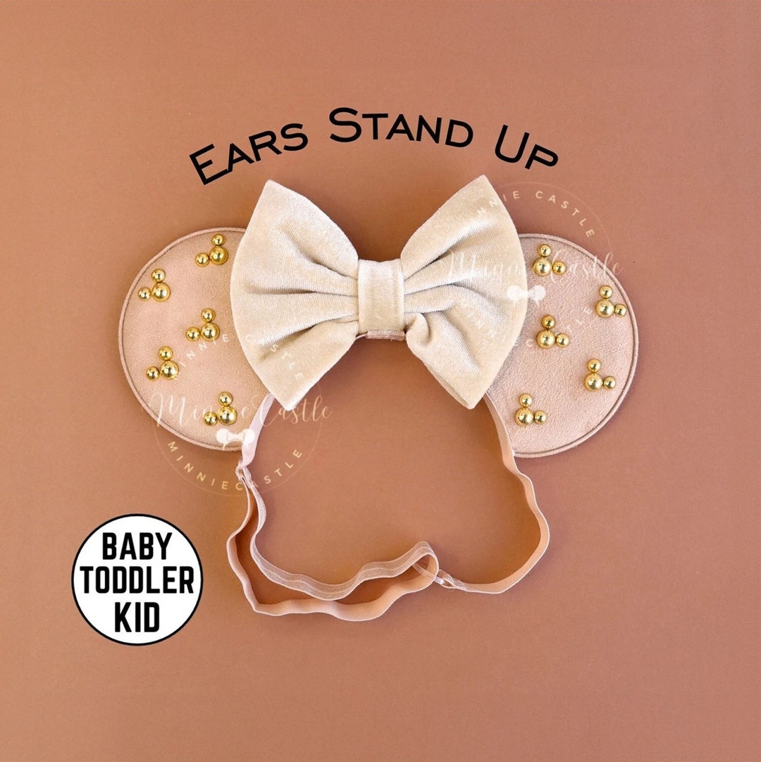 Mickey Ears Gold Pearl, Mickey Ears Elastic Headband, Baby Toddler ...
