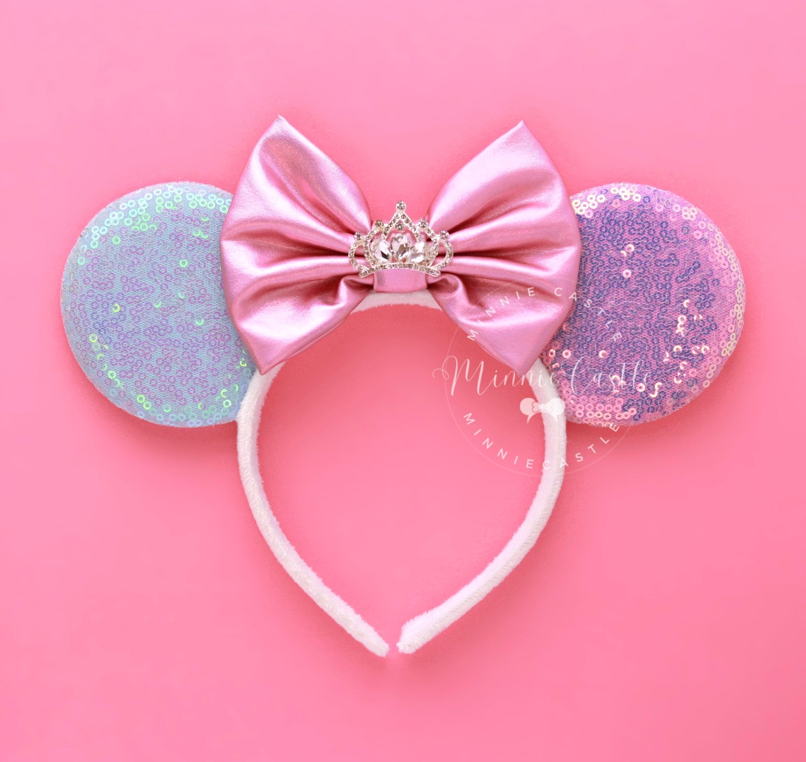 Pink Mickey Ears With Gold Crown, Mickey Ears, Minnie Ears, Princess ...