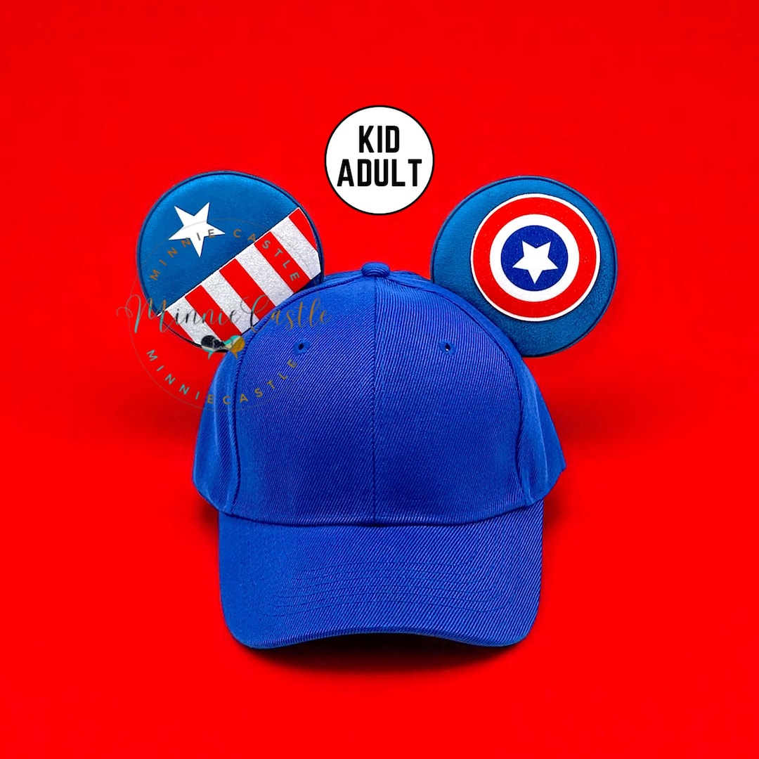 Captain Hero Mickey Hat, Mickey Ears Blue Cap for Boys, Men Mouse Ears ...