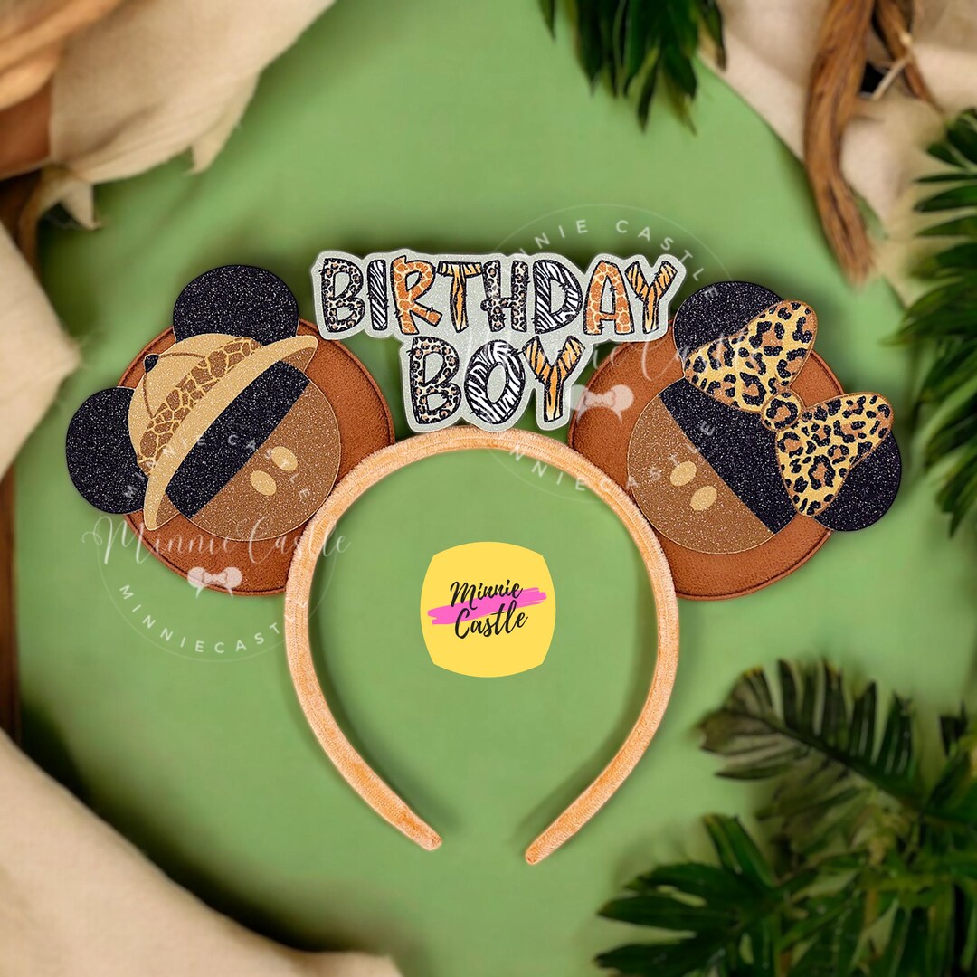 Safari Birthday Boy Ears, Mickey Ear, Safari Tour Birthday Mickey Ear ...