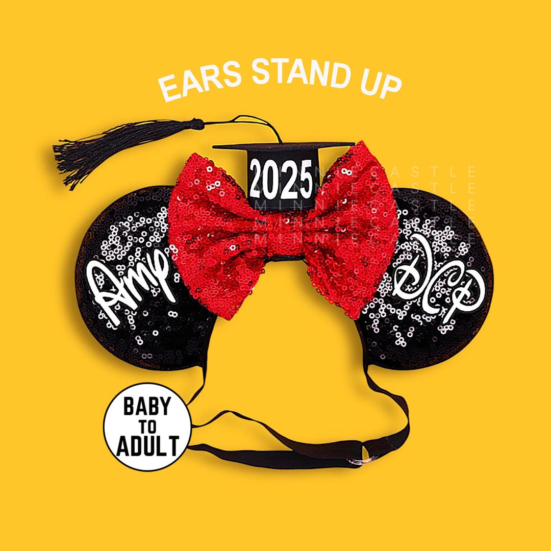 Graduation Mouse Ears, Minnie Ears, Mickey Ears Elastic Headband for ...